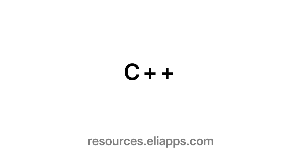 C++ on EliApps Resources (info & links)