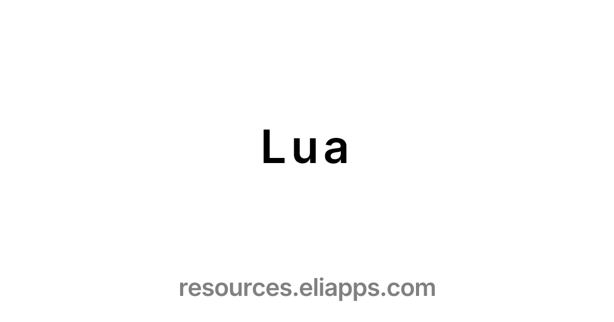 Lua on EliApps Resources (info & links)